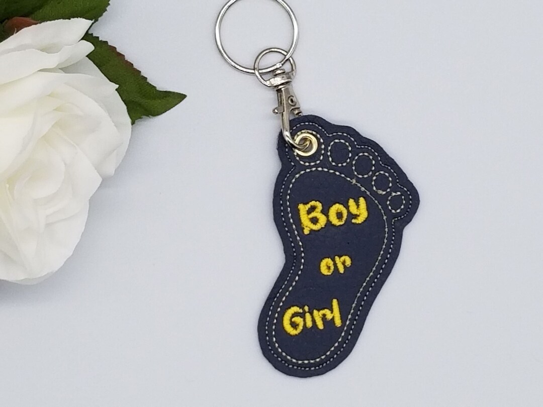 Personalized Kids Keychain, Baby Foot Name Tag, Custom Embroidery ...