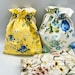 Floral Cotton Drawstring Gift Bag: Reusable Travel Bag, Jewelry, Toy ...