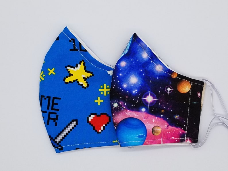 3D Fabric Face Mask Galaxy Star Blue Gamer Washable Mask - Etsy