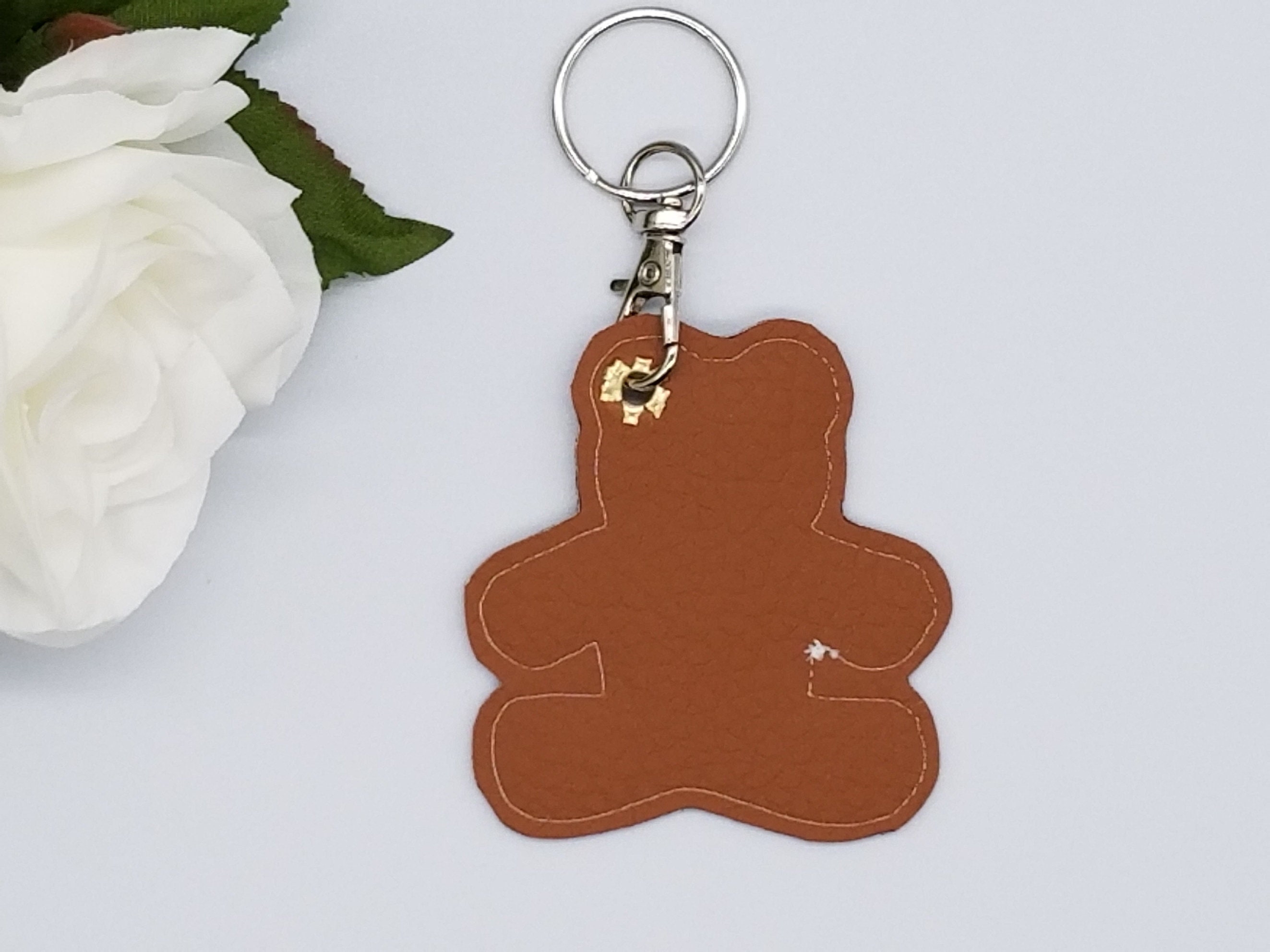 Personalized Animal Keychain Kids Teddy Bear Name Tag Custom | Etsy
