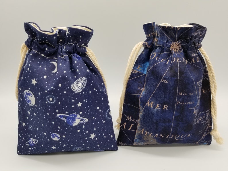 Reusable Drawstring Bag Map & Star Universe Bag 2-layer - Etsy