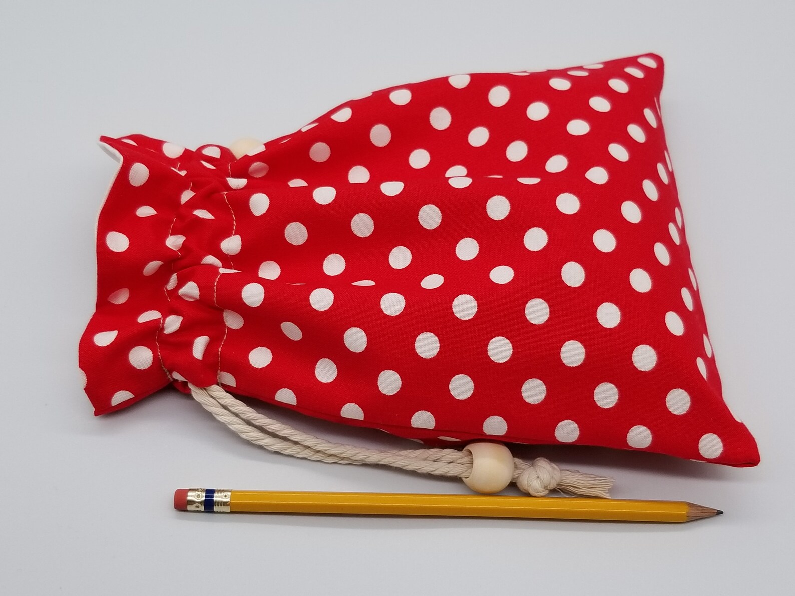 Red Polka Dot Drawstring Bag: Cotton Gift, Travel, or Jewelry Bag - Etsy