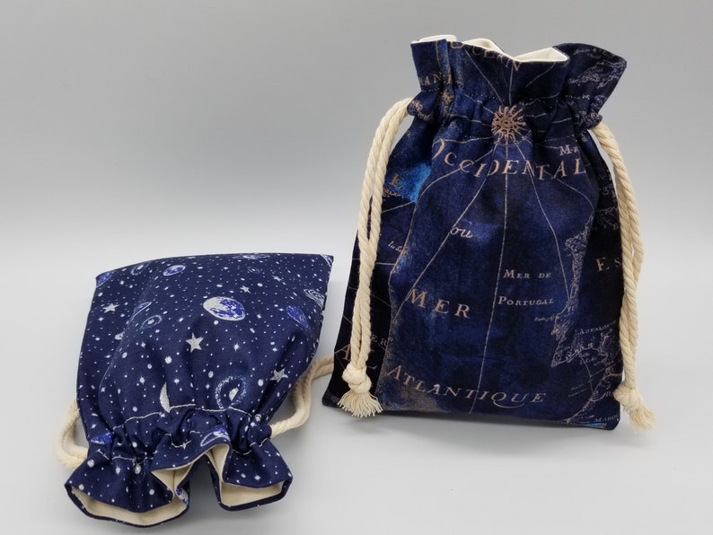 Reusable Drawstring Bag Map & Star Universe Bag 2-layer - Etsy