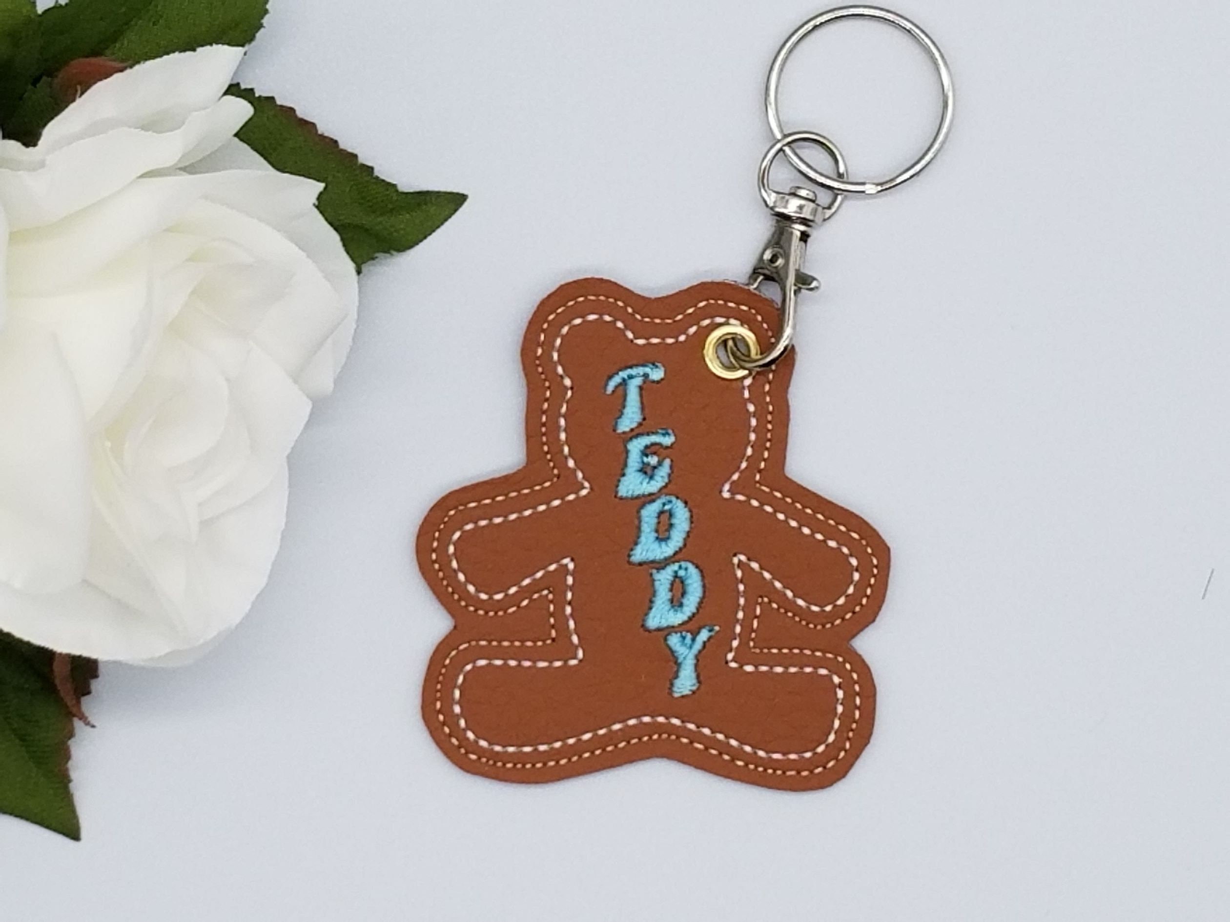 Personalized Animal Keychain Kids Teddy Bear Name Tag Custom | Etsy