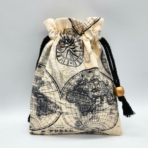World Map Drawstring Fabric Gift Bag | Map Gift Bag | Toy Bag ...