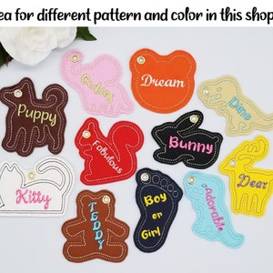 Personalized Animal Keychain Kids Teddy Bear Name Tag Custom - Etsy