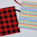 Reusable Drawstring Bag Gingham and Color Line Bag 2-layer - Etsy