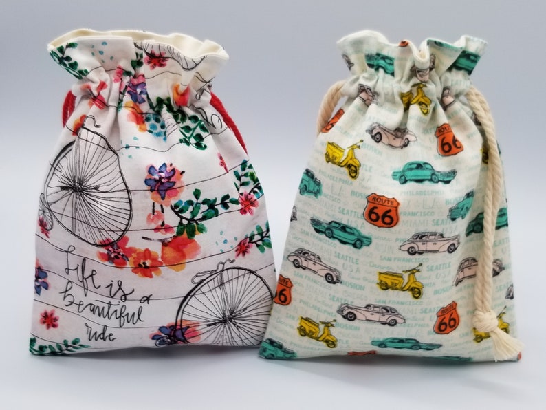 Reusable Drawstring Bag Vintage Travel Cloth Bag 2-layer - Etsy