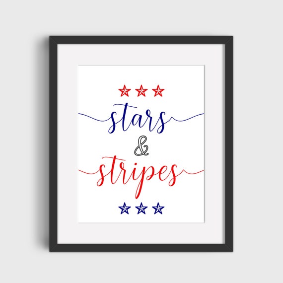 Stars and Stripes Red White Blue Digital Download Art Print | Etsy