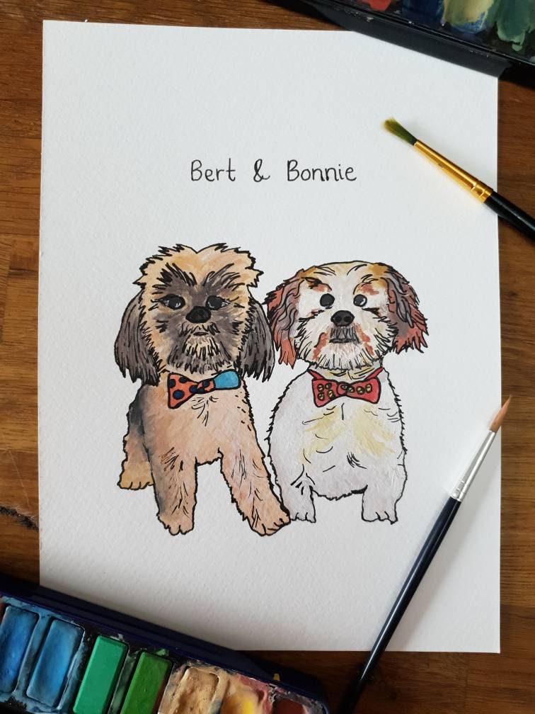 Hand Drawn Pet Portrait Illustration/ Personalised Gift/ New - Etsy