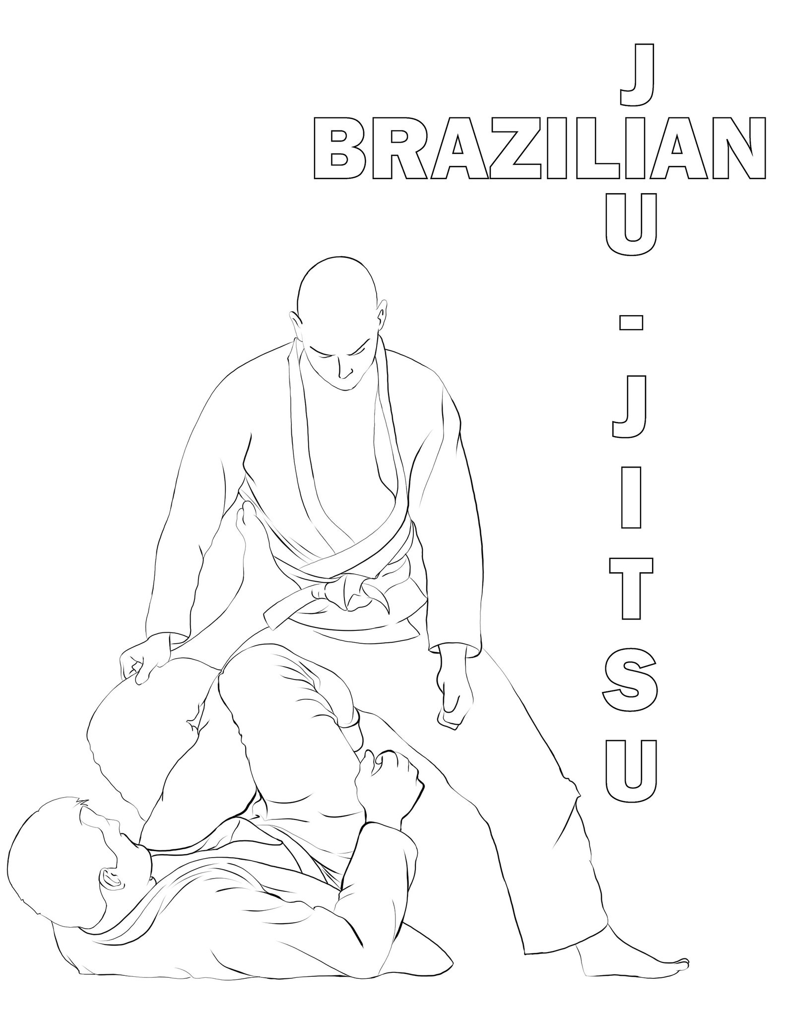 Brazilian Jiu-jitsu Coloring Page - Etsy