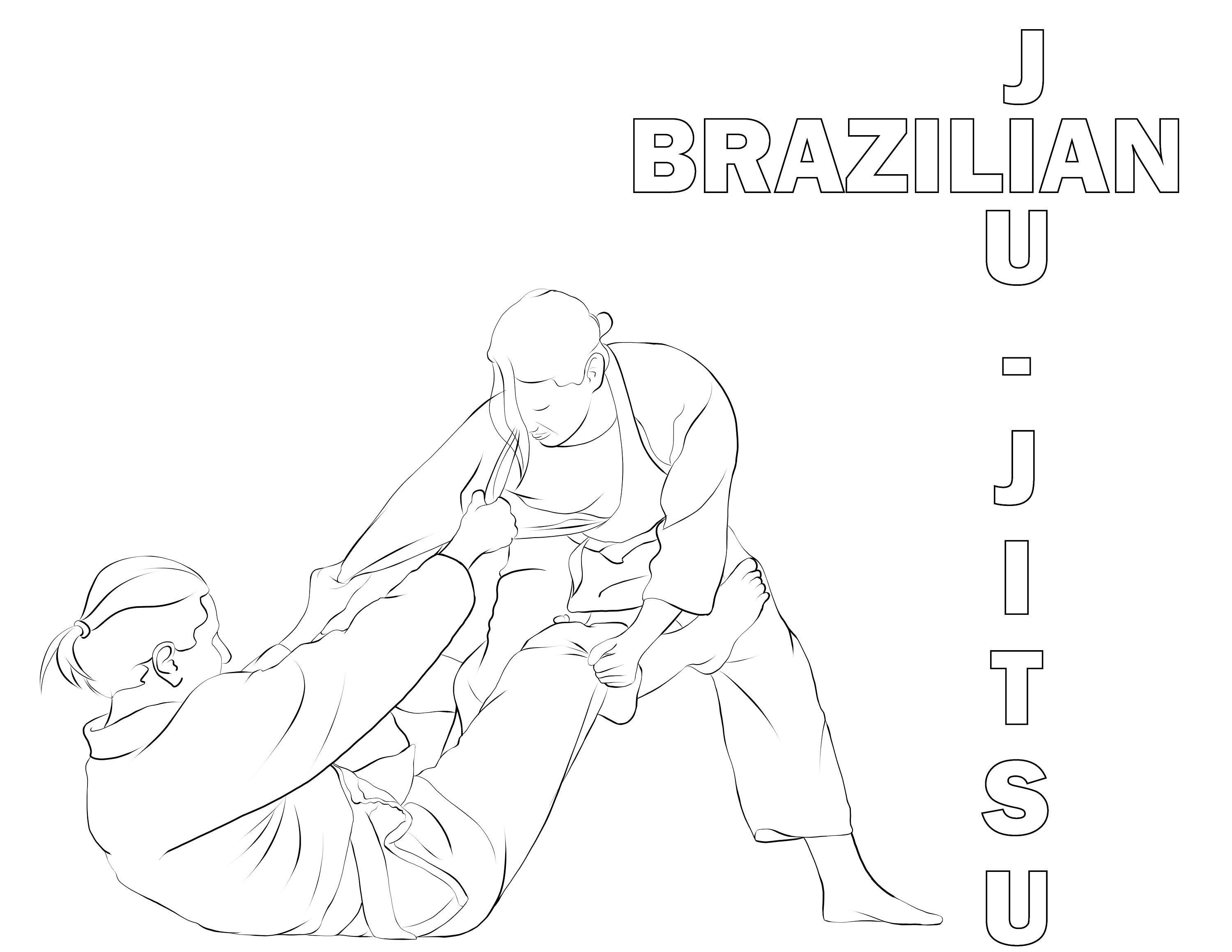 Brazilian Jiu-jitsu Coloring Page - Etsy