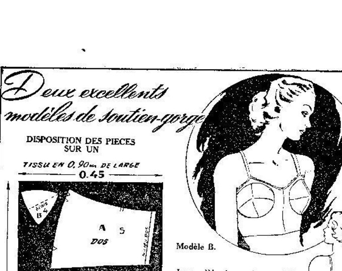 Old Vintage Sewing Pattern, Bra - Etsy