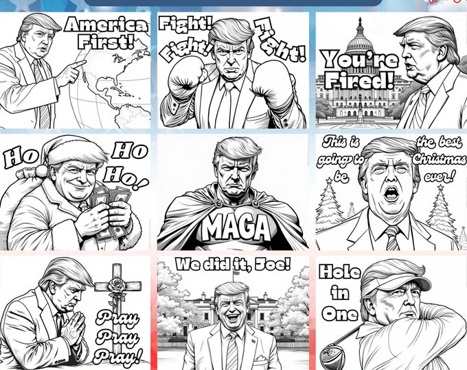 President Trump | Trace and Color Donald Trump Coloring Book | 9 Fun ...