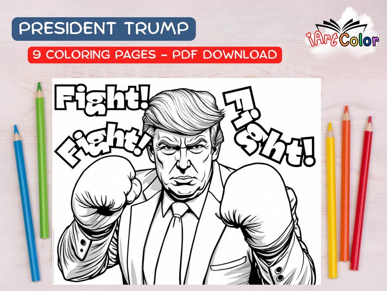President Trump | Trace and Color Donald Trump Coloring Book | 9 Fun ...