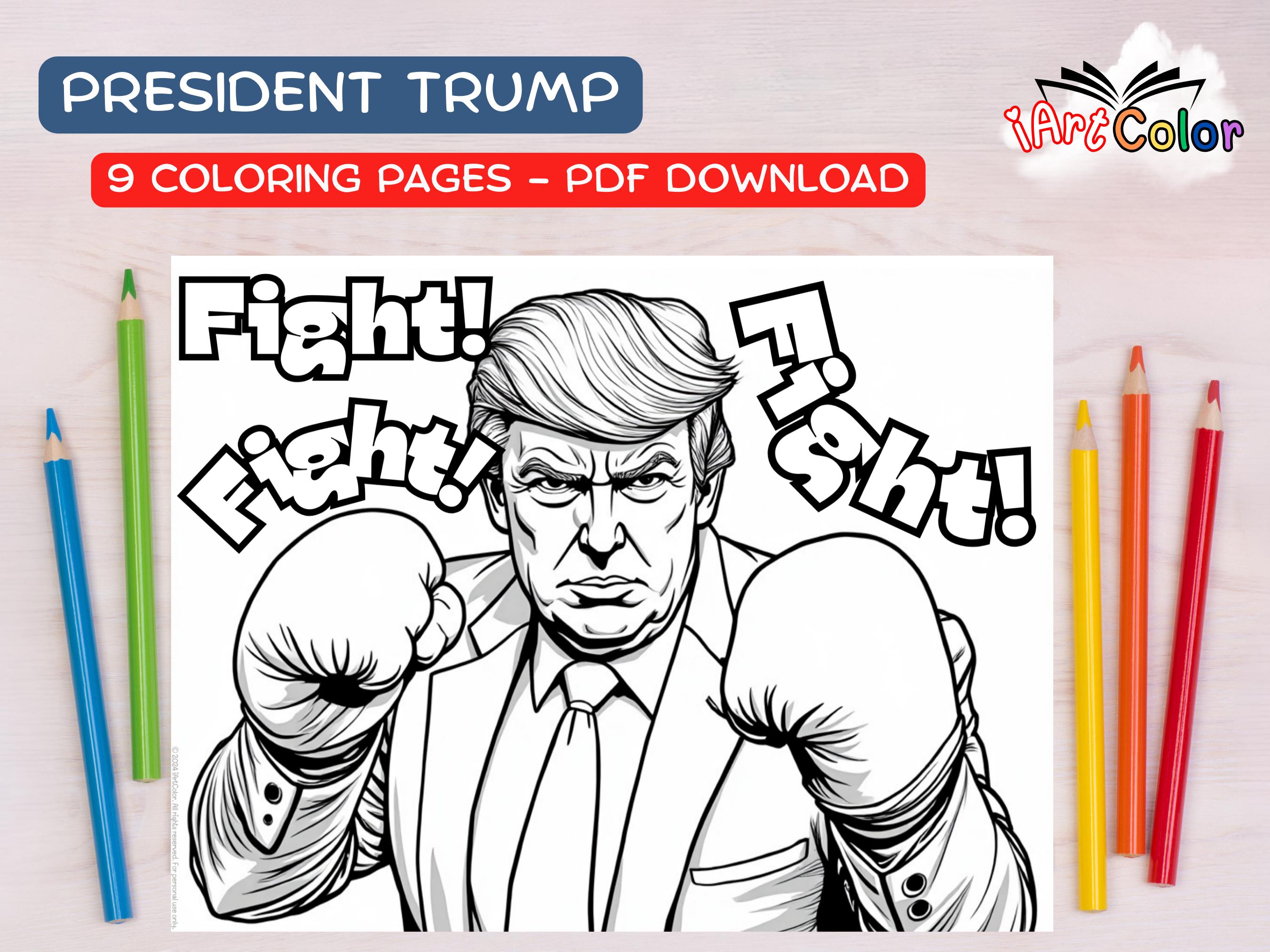 President Trump | Trace and Color Donald Trump Coloring Book | 9 Fun ...