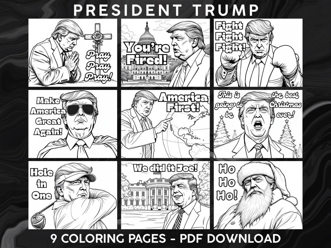 Donald Trump Coloring Book 9 Fun and Unique President Trump Coloring ...