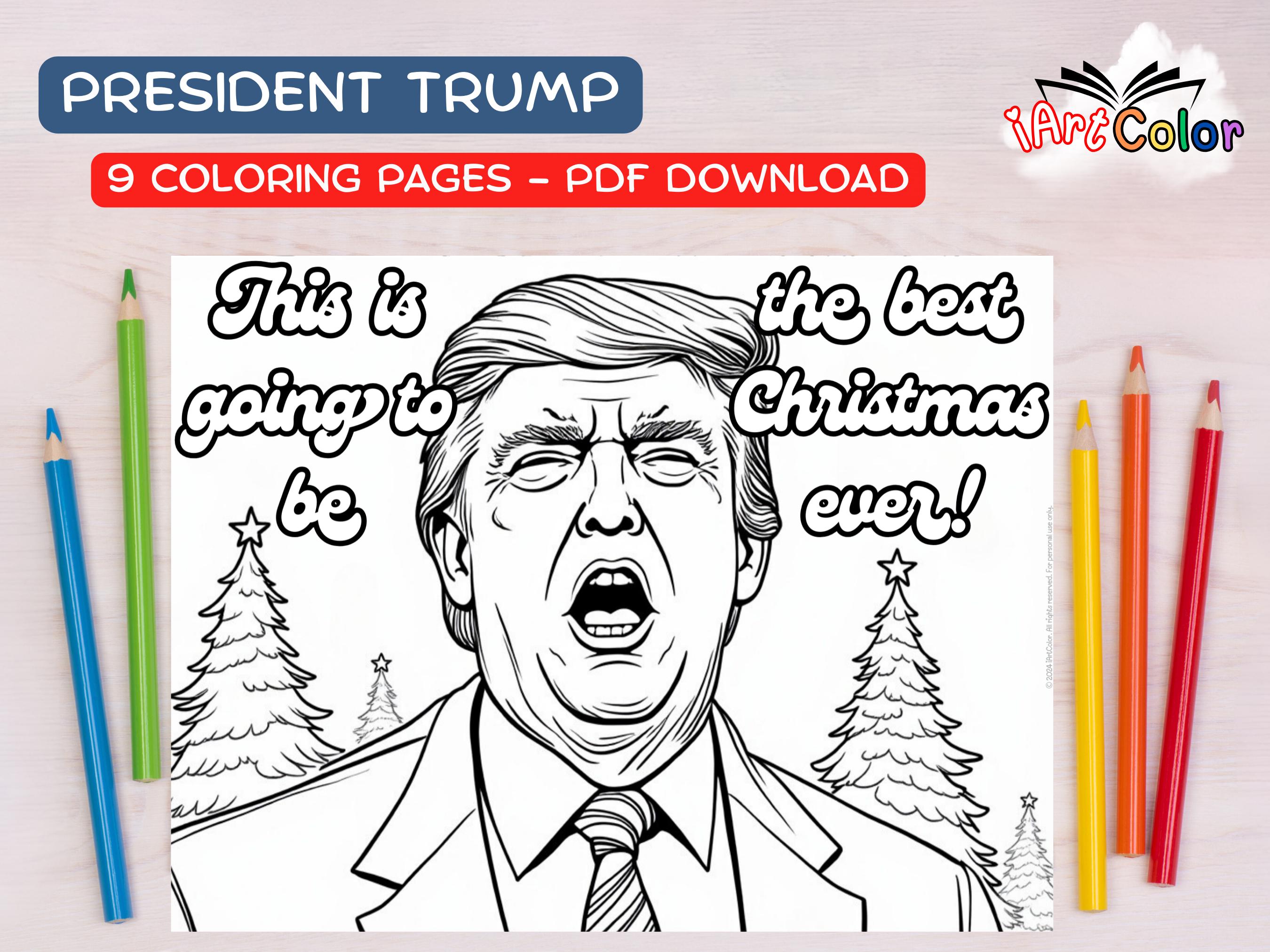 President Trump | Trace and Color Donald Trump Coloring Book | 9 Fun ...