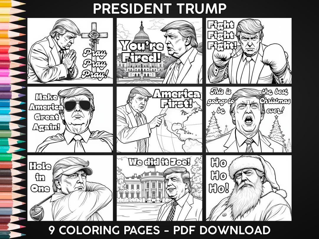 President Trump Trace and Color Trump Coloring Book 9 Fun and Unique ...