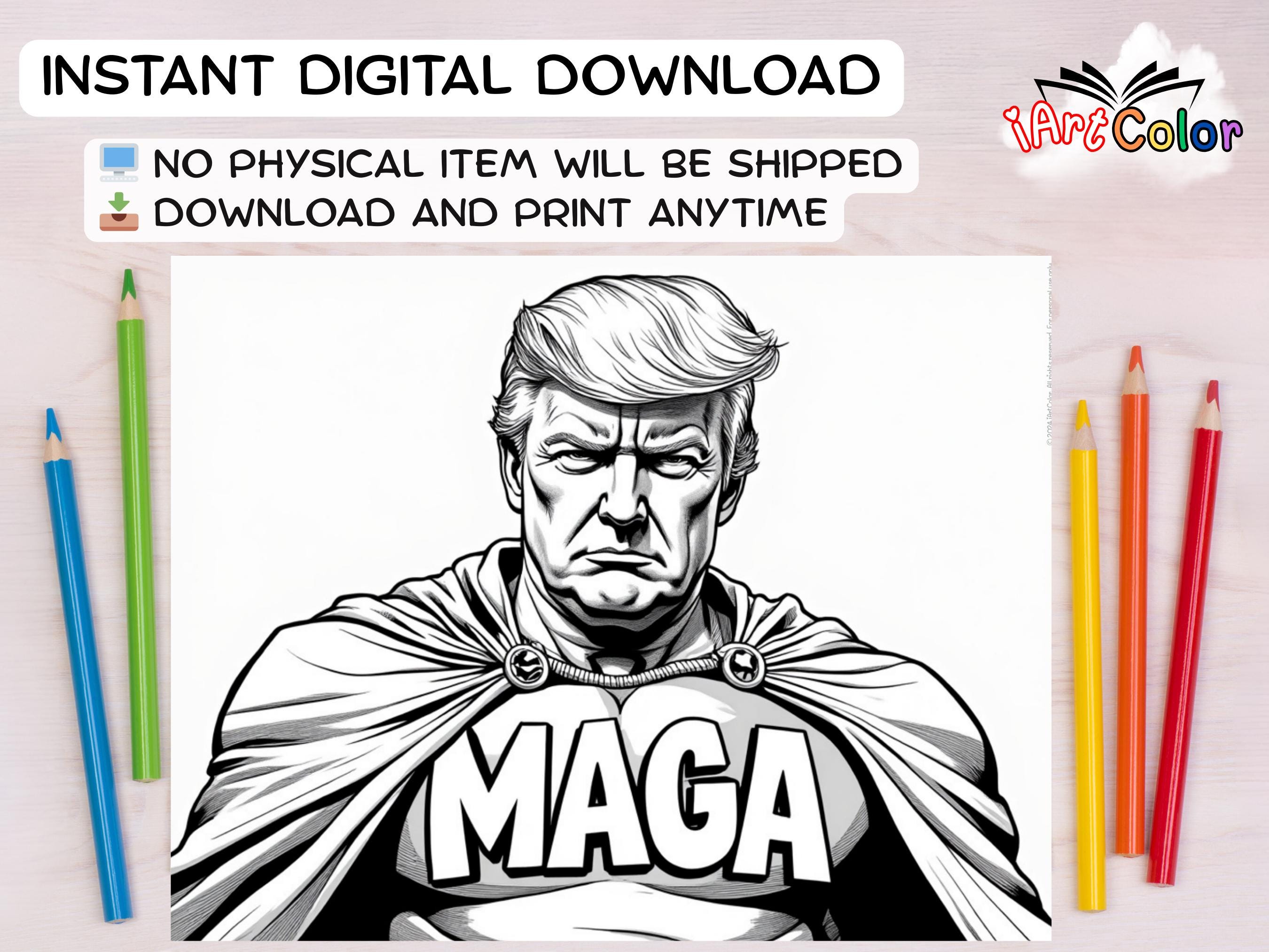 President Trump | Trace and Color Donald Trump Coloring Book | 9 Fun ...