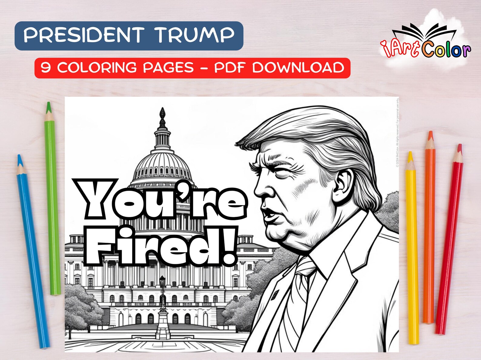 President Trump | Trace and Color Donald Trump Coloring Book | 9 Fun ...