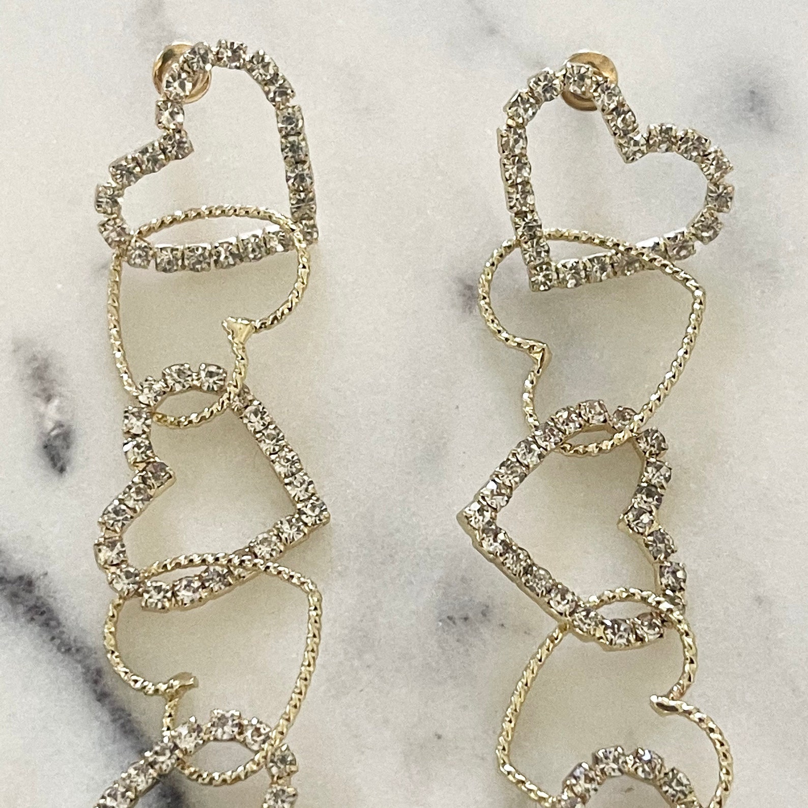 Pendientes de corazón largos colgantes / Pendientes de declaración de ...