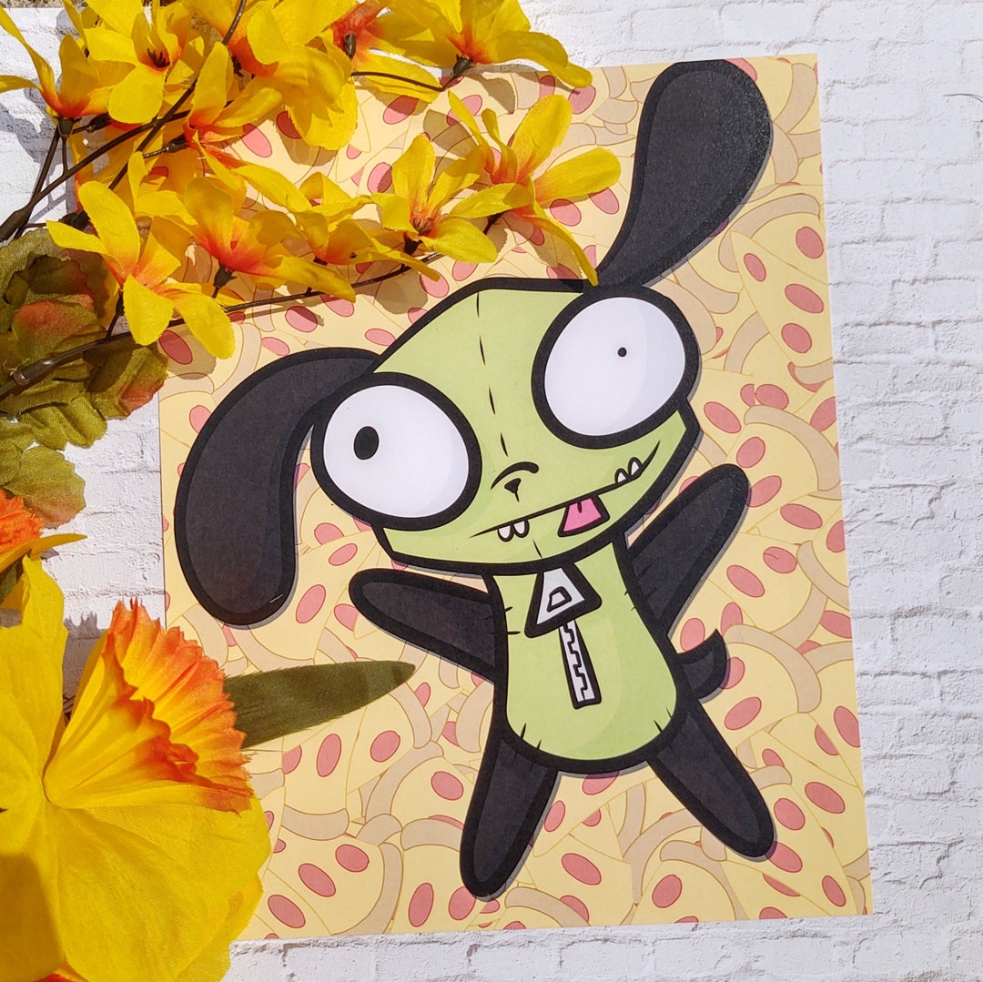 GIR Pizza 8x10 Print Nostalgic Invader Zim Print - Etsy