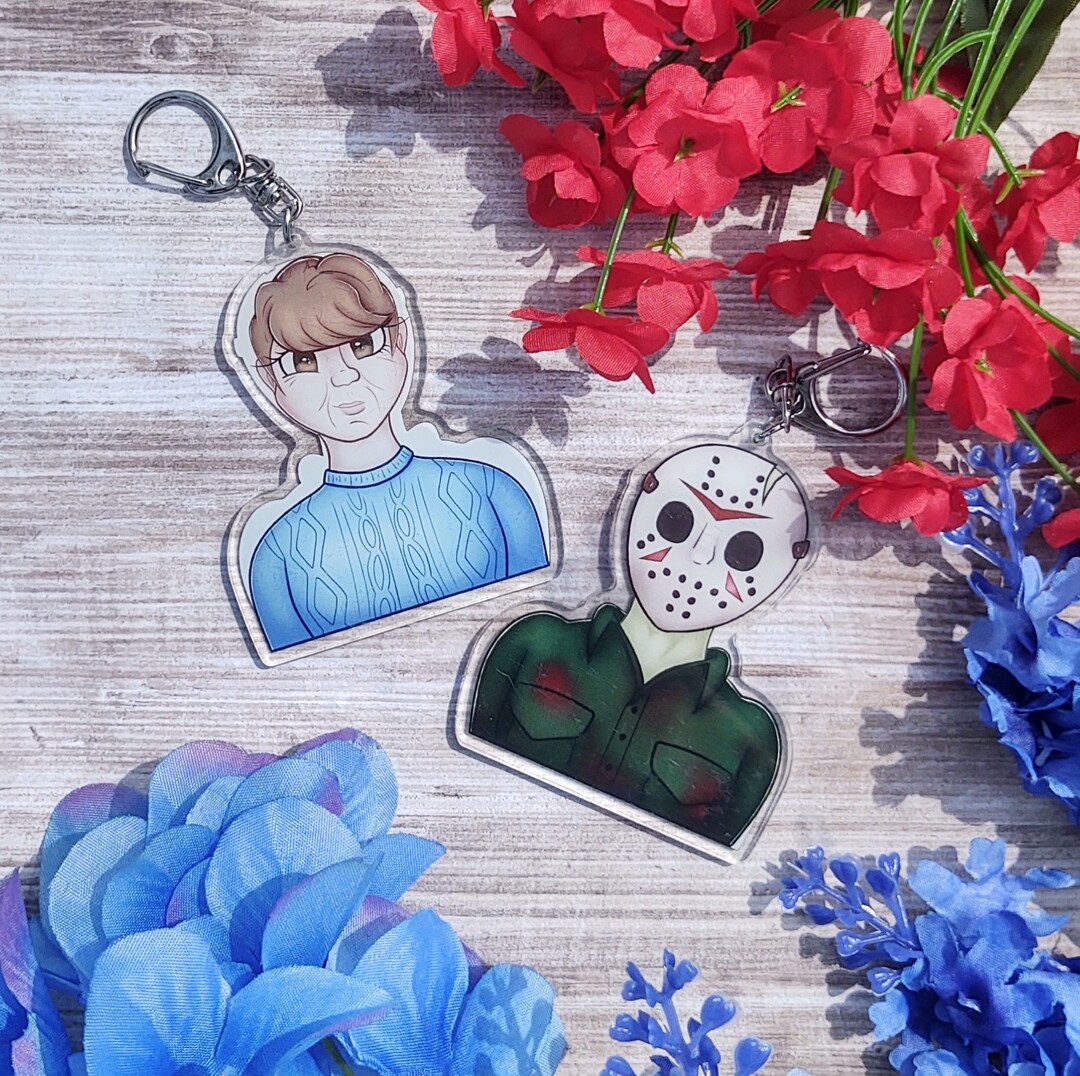 Retro Horror Movie Keychain Friday the 13th Jason Voorhees Pam Voorhees ...