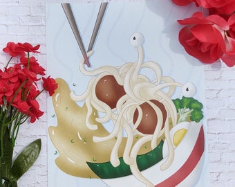 Flying Spaghetti Monster Poster Print, FSM, Ramen Pastafarians, Canned ...