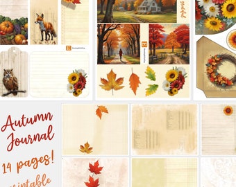 Thankful Autumn Journal Printable Gratitude Page Template Digital ...