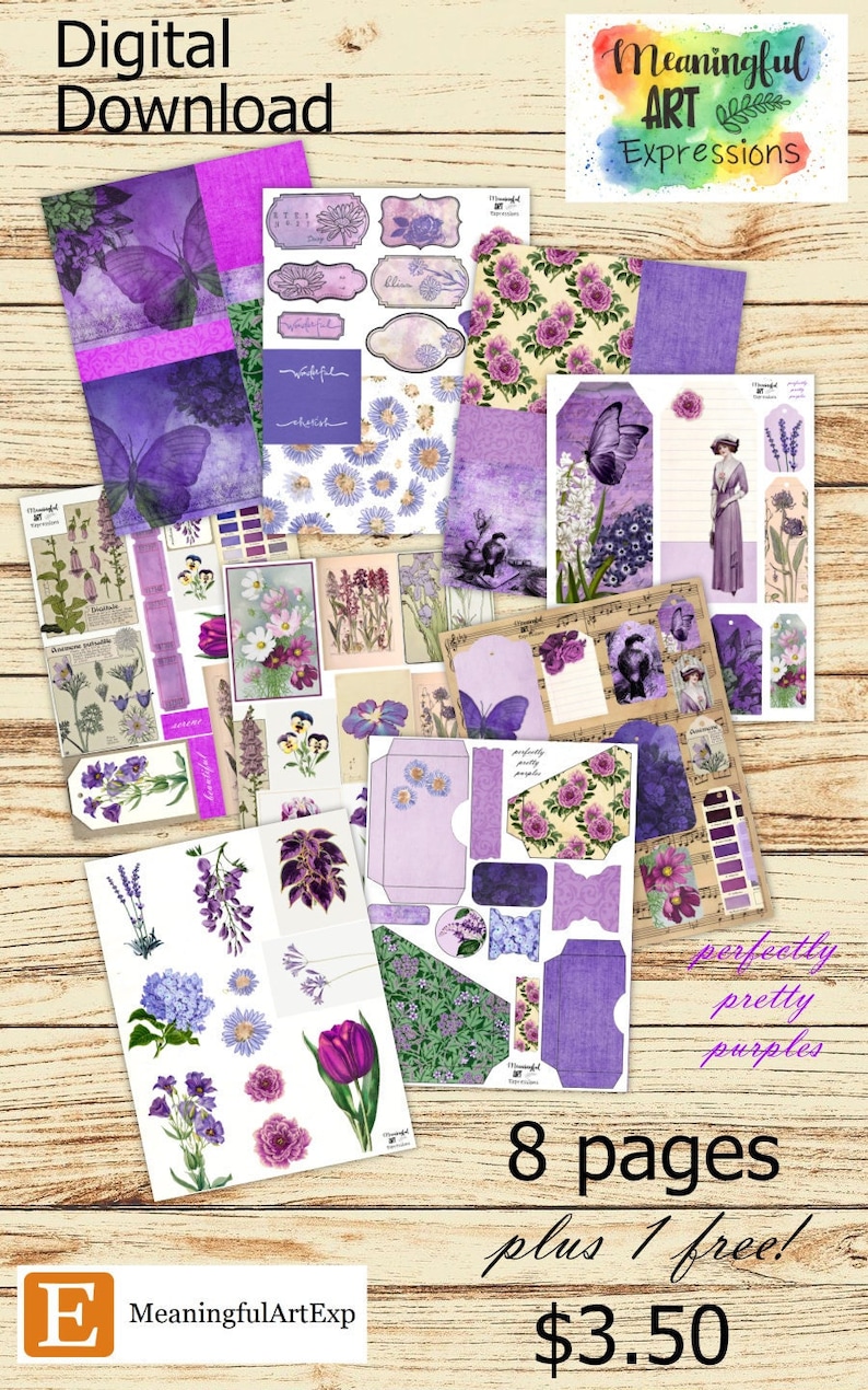 Perfectly Pretty Purples DIGITAL PAPERS - Etsy