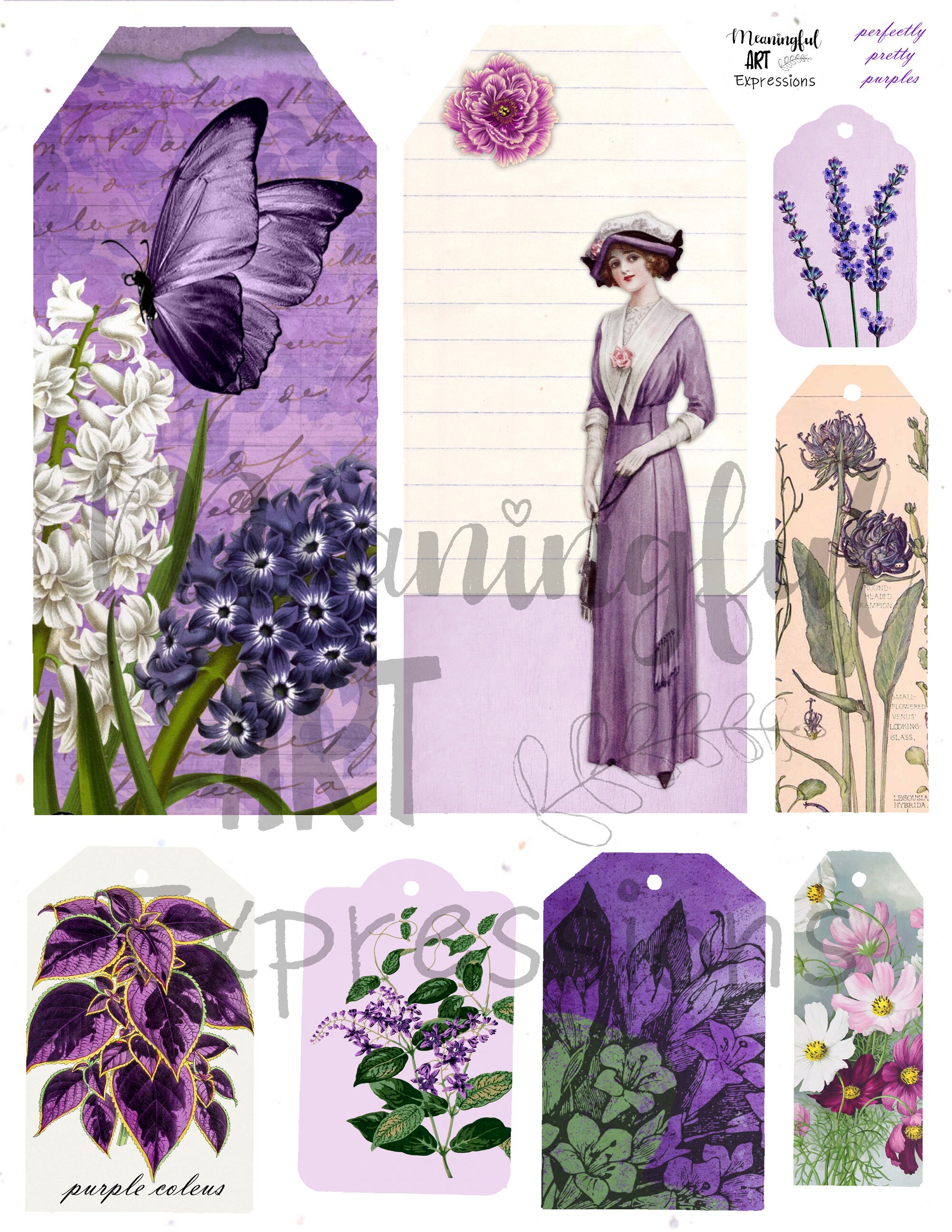 Perfectly Pretty Purples DIGITAL PAPERS - Etsy
