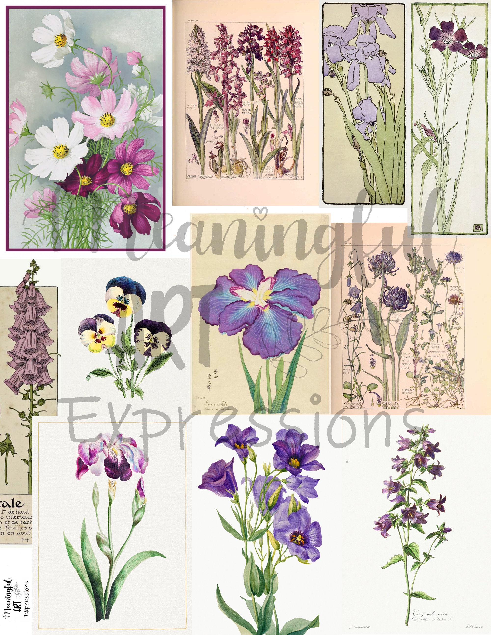 Perfectly Pretty Purples DIGITAL PAPERS - Etsy