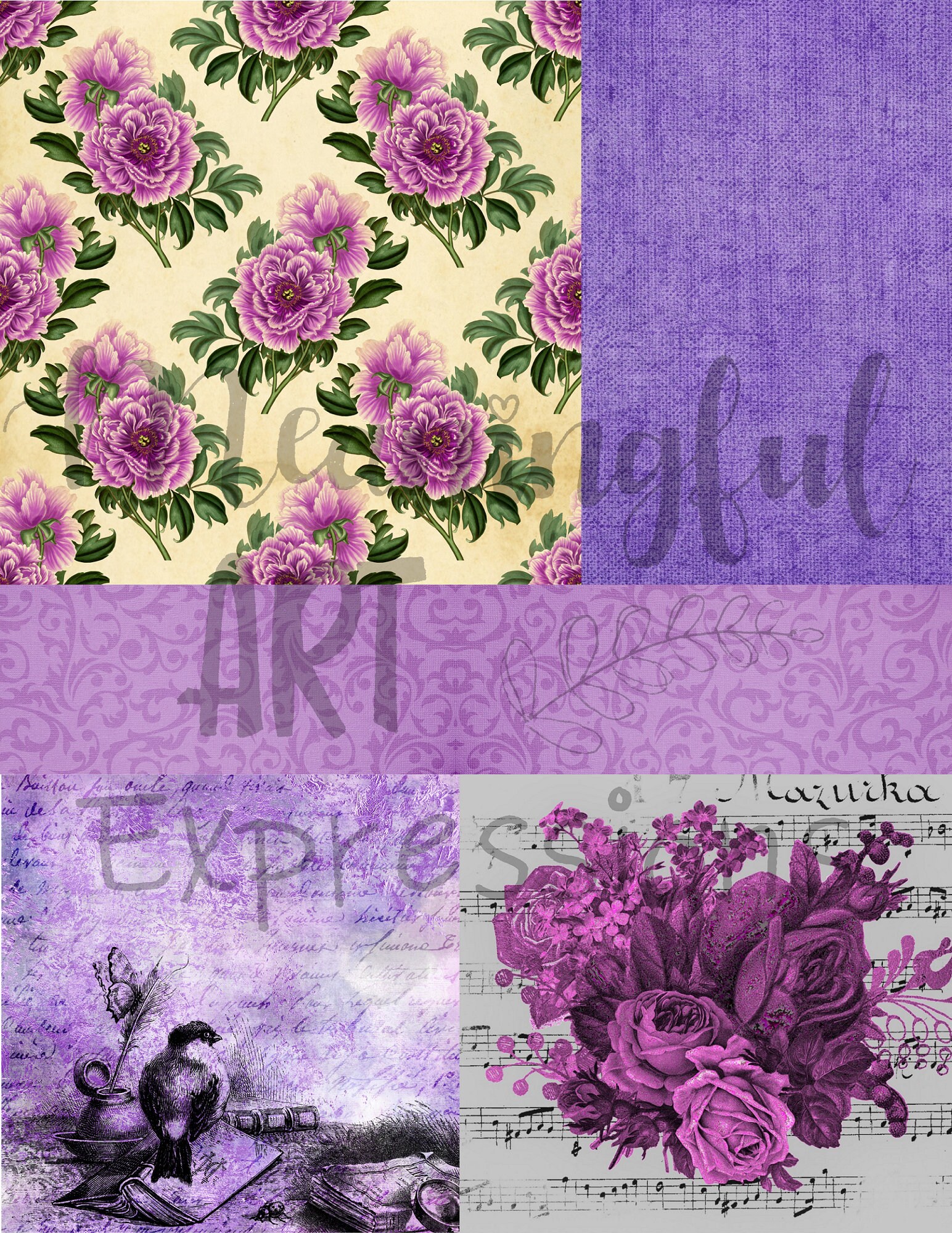 Perfectly Pretty Purples DIGITAL PAPERS - Etsy