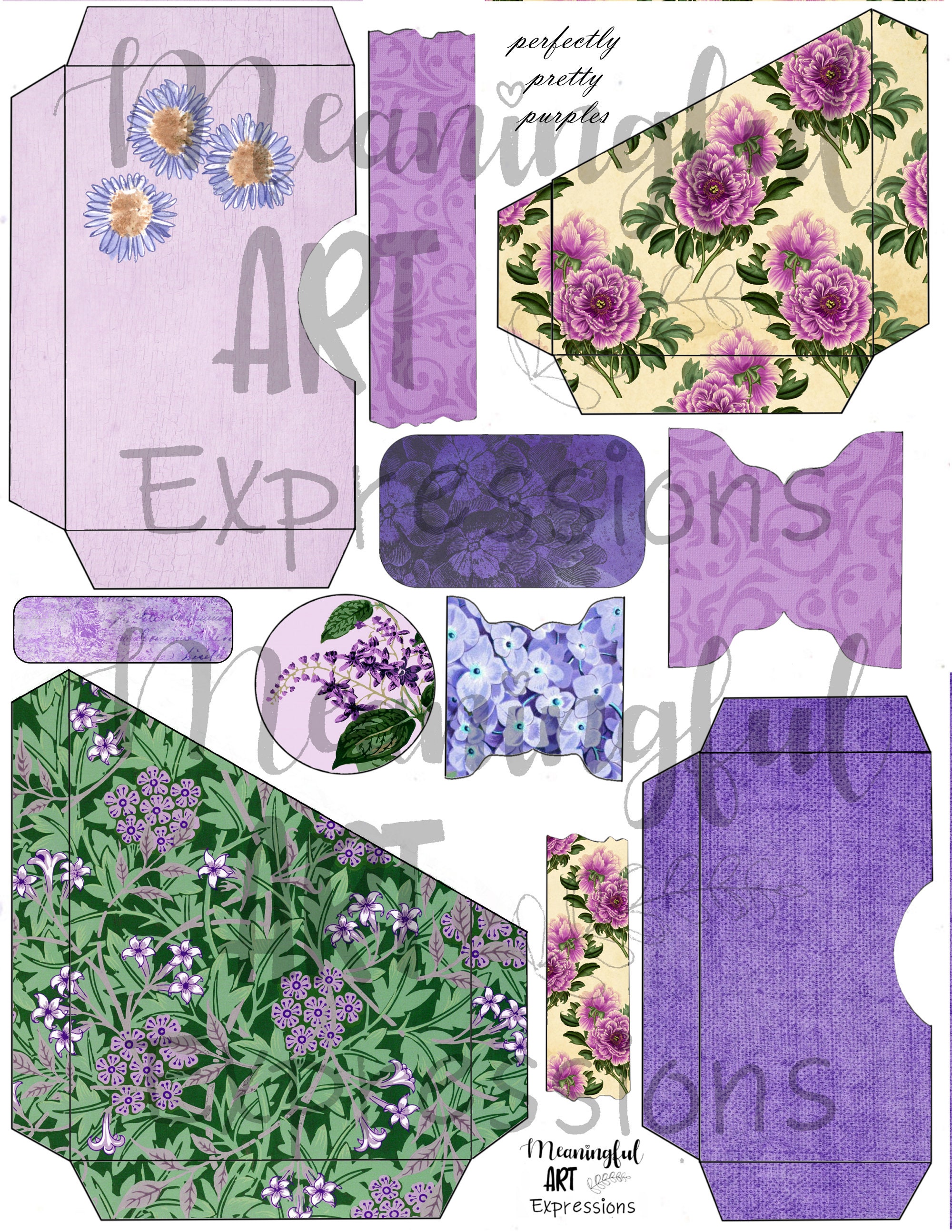 Perfectly Pretty Purples DIGITAL PAPERS - Etsy