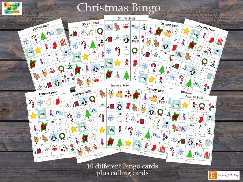 Printable Christmas BINGO Cards for Class Party - Etsy