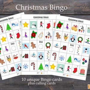 Printable Christmas BINGO Cards for Class Party - Etsy