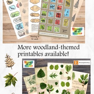 Woodland Tags DIGITAL DOWNLOAD - Etsy