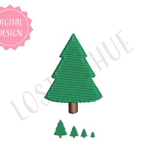 Mini Tree Embroidery Design - Tiny Evergreen Machine Embroidery Design ...