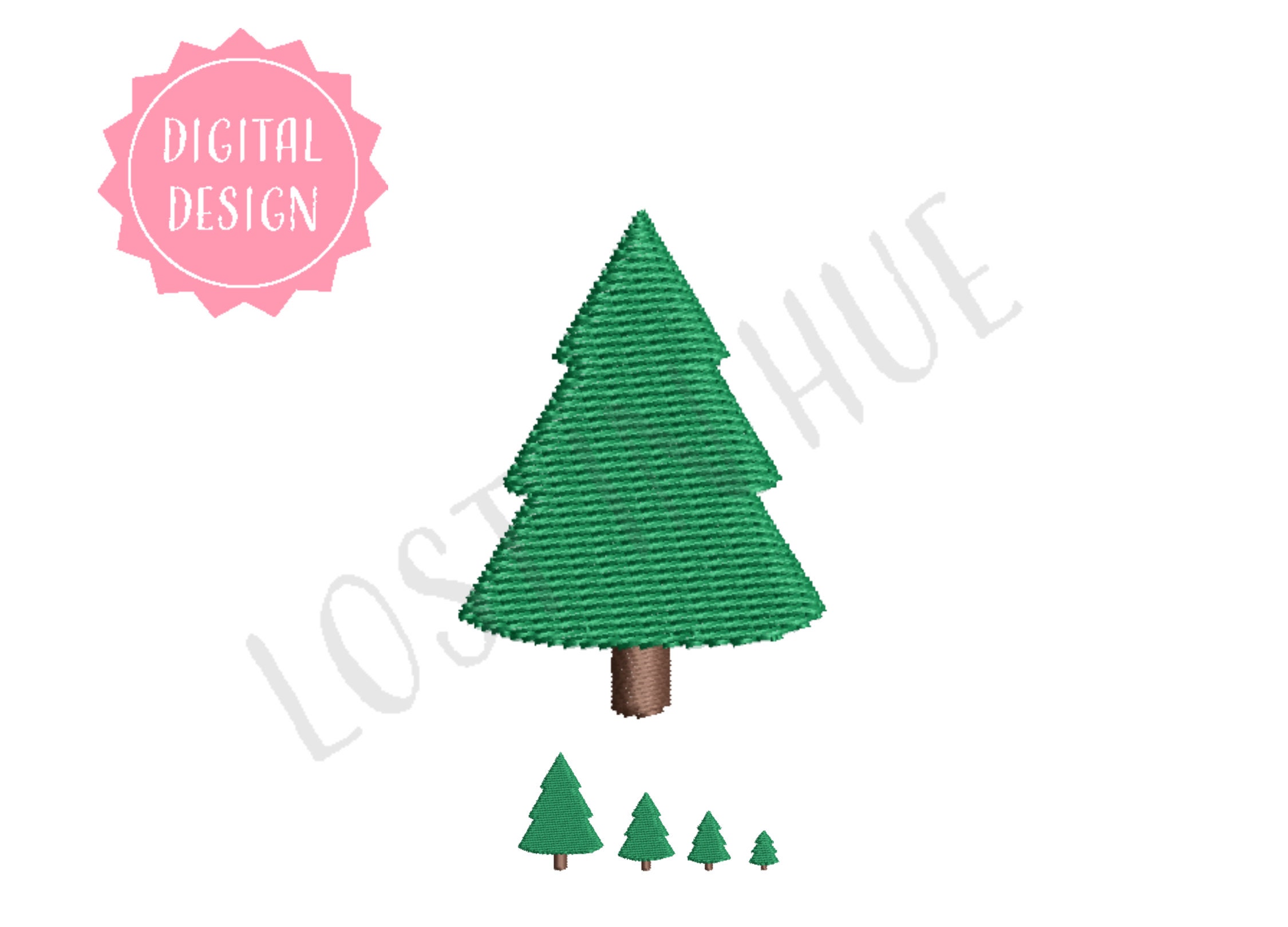 Mini Tree Embroidery Design Tiny Evergreen Machine | Etsy
