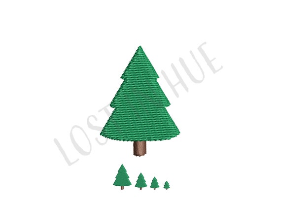 Mini Tree Embroidery Design Tiny Evergreen Machine | Etsy