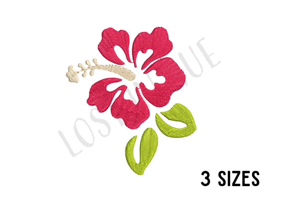 Hibiscus Embroidery Design - Tropical Hibiscus Flower Machine ...