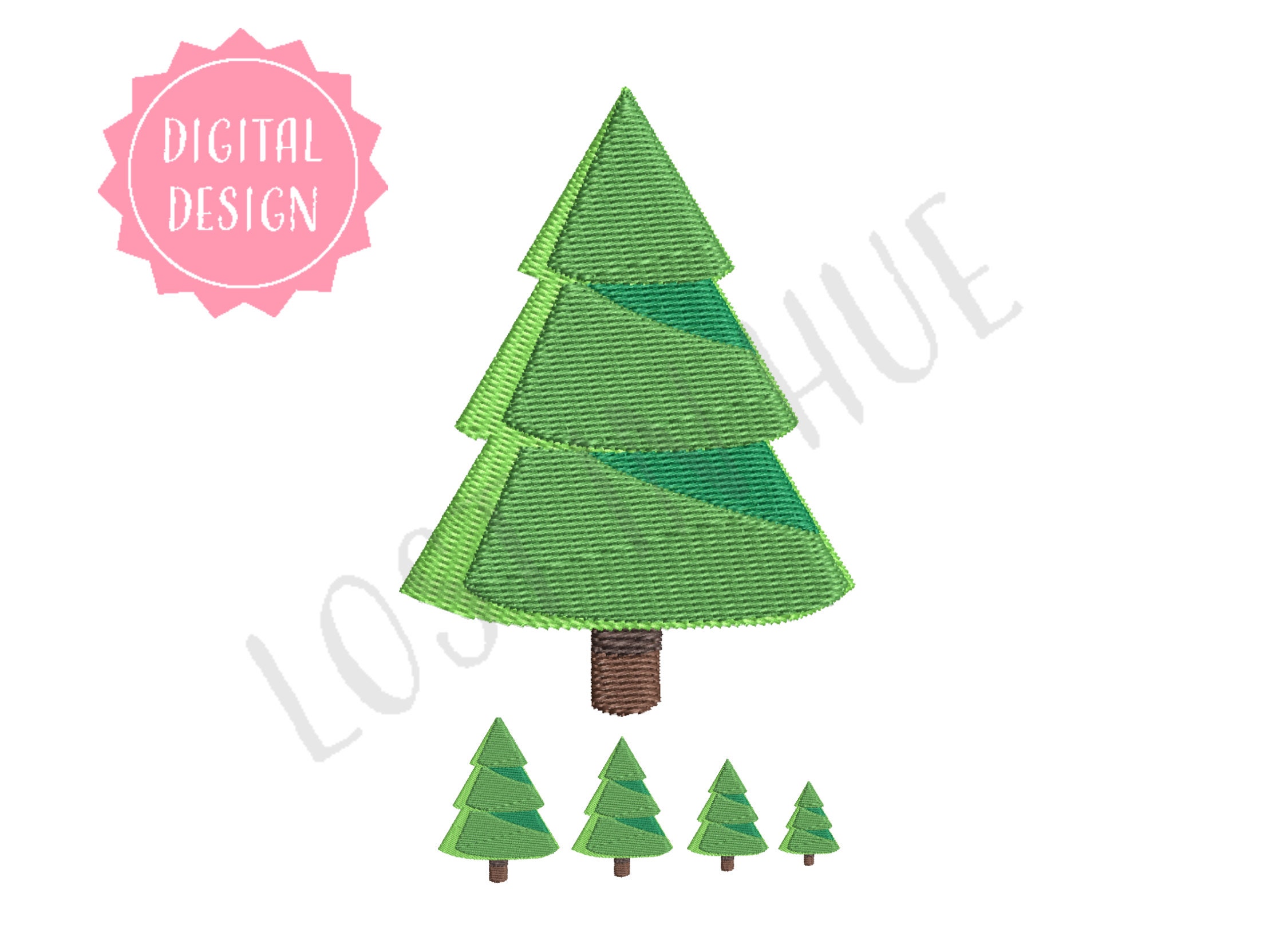 Pine Tree Embroidery Design Evergreen Machine Embroidery | Etsy