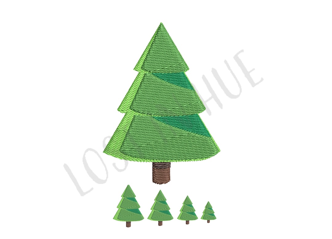 Pine Tree Embroidery Design - Evergreen Machine Embroidery Design File ...