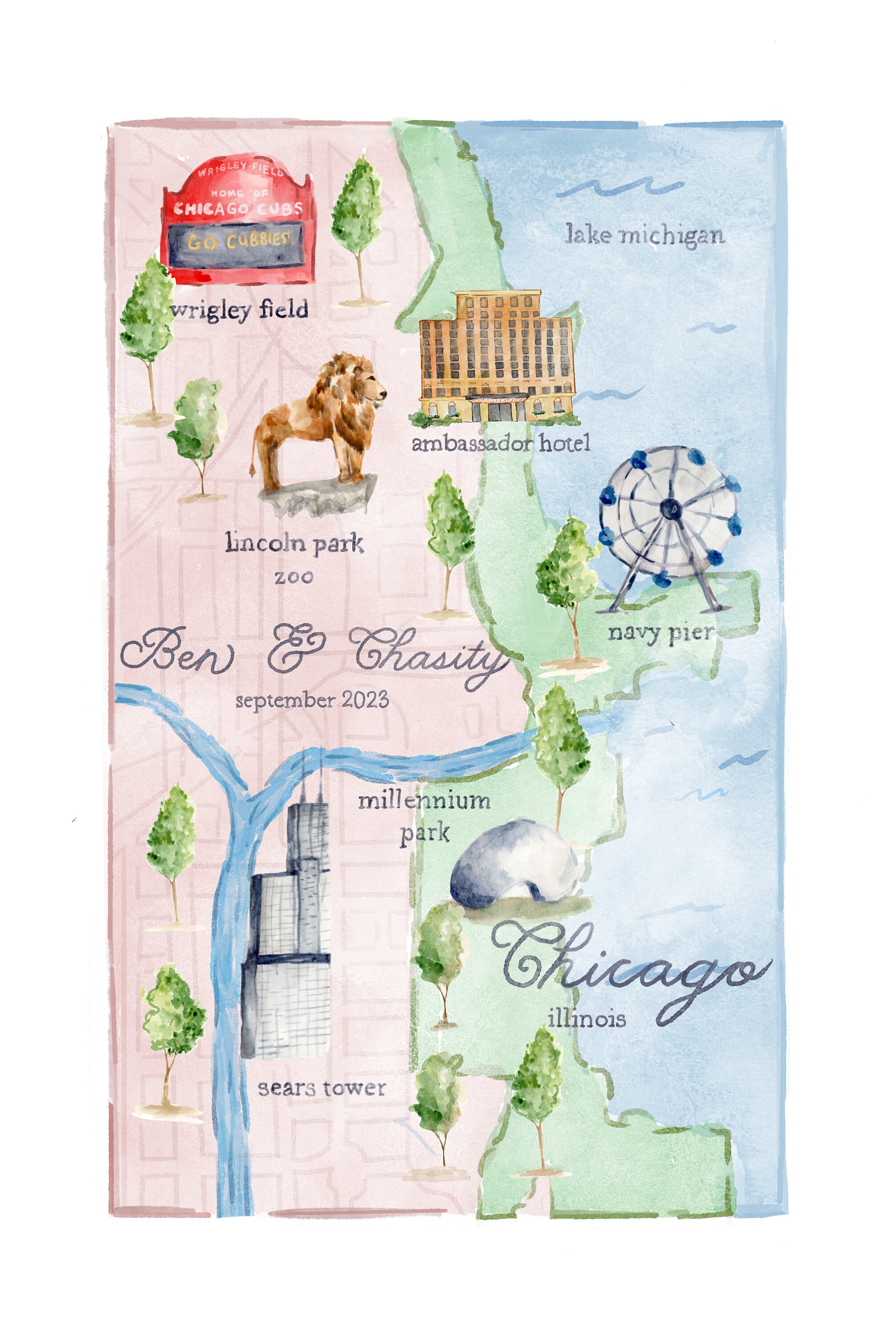 Custom Watercolor Wedding Map Digital Downlaod - Etsy