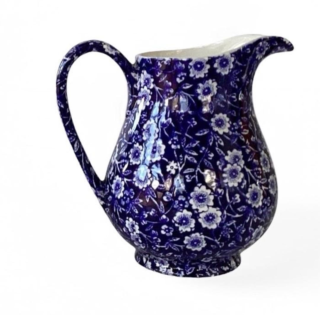 24 Oz. Burleigh Blue Calico Pitcher * Jug - Etsy