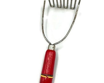Vintage 1940's Foley Food Mill, Potato Masher With Red Wood Handle and ...