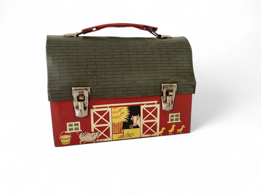 Vintage Farm Barn Lunch Box * Open Door - Etsy