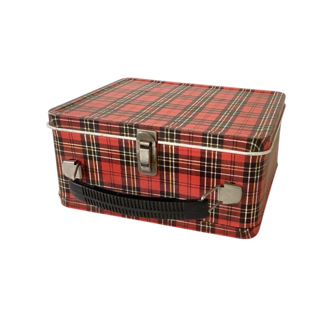 Vintage Lunch Box * Red Plaid - Etsy