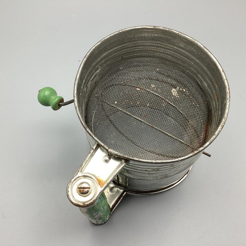 Vintage Bromwell Flour Sifter With Painted Green Wood Handles - Etsy